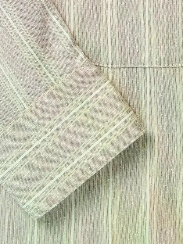 STOFFA Striped Band-collar Shirt - Neutrals