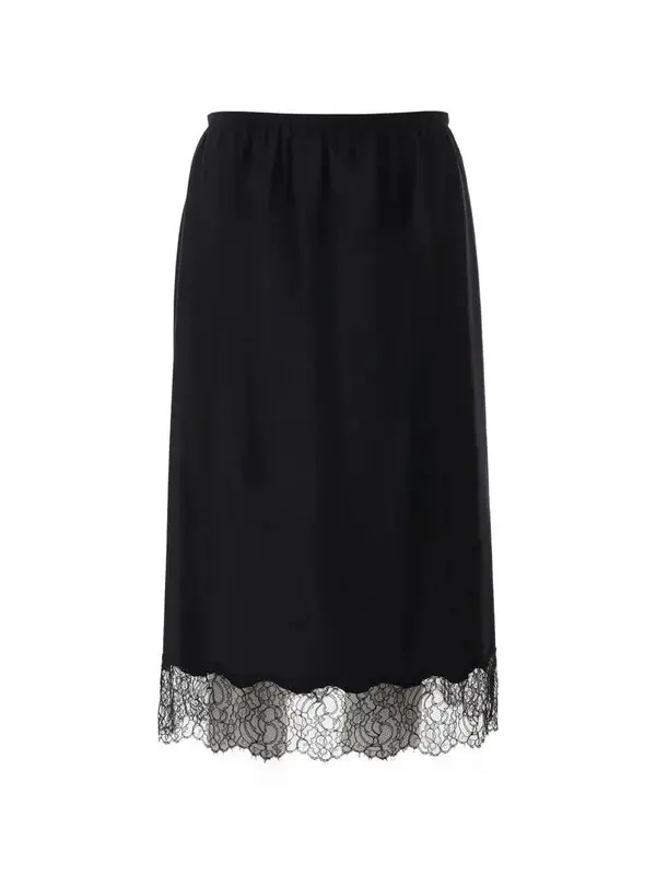 Carven Lace-trimmed Wool Skirt