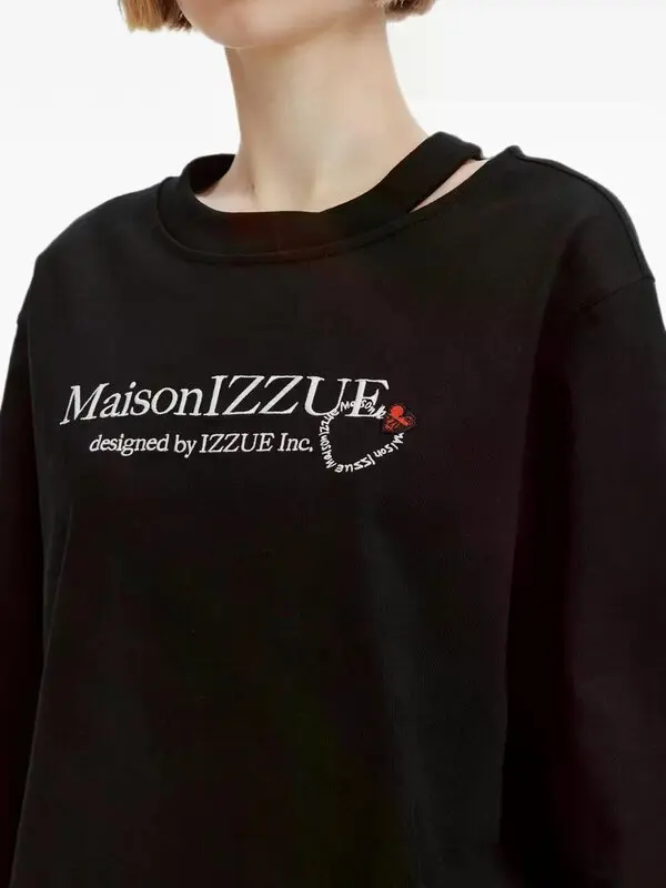 Izzue Logo-print Cut-out T-shirt - Black