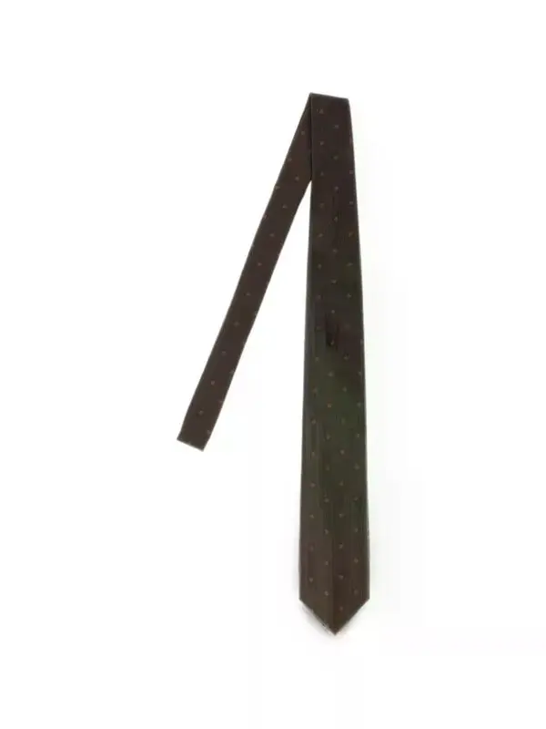 TOM FORD Polka Dot Ribbed Tie - Brown