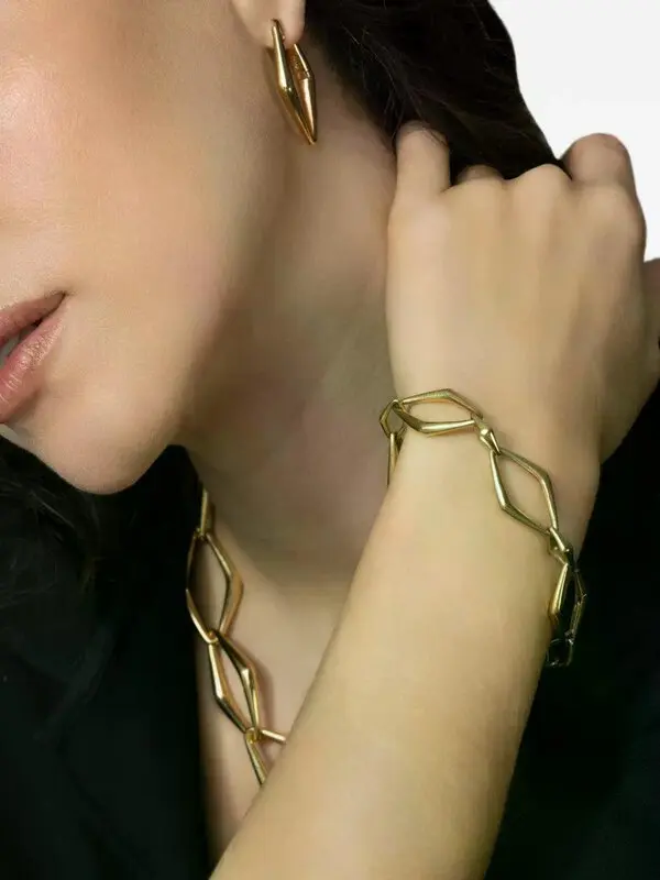 PARULINA 18k Yellow Openwork Diamond-shaped Link Bracelet