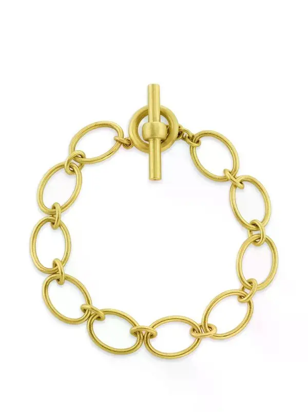LEIGH MAXWELL 18k Yellow Diamond T-bar Link Bracelet - Gold