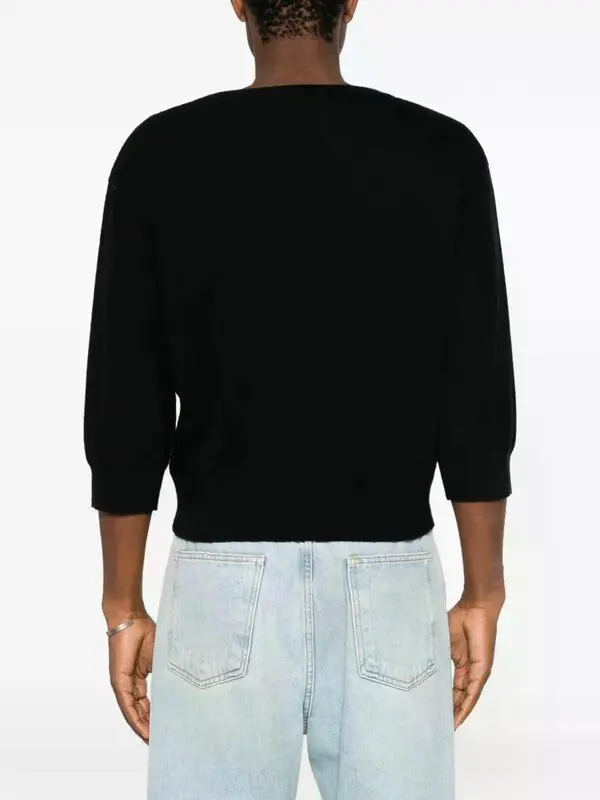 Extreme Cashmere V-neck Three-quarter Sleeve Sweater