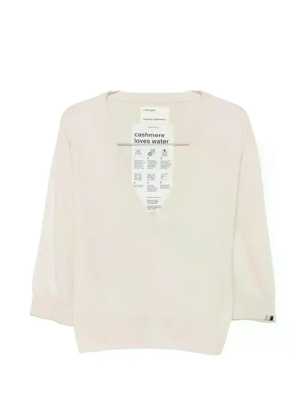 Extreme Cashmere Cashmere V-neck Three-quarter Sleeve Sweater