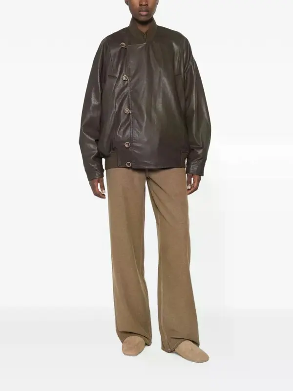 UMA WANG Asymmetrical Leather Jacket