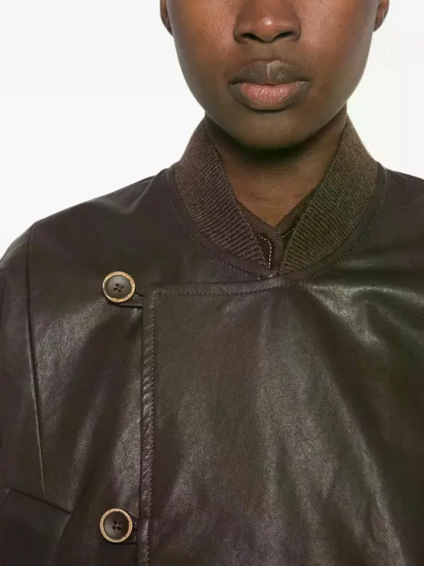 UMA WANG Asymmetrical Leather Jacket