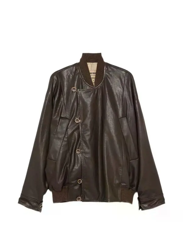 UMA WANG Asymmetrical Leather Jacket