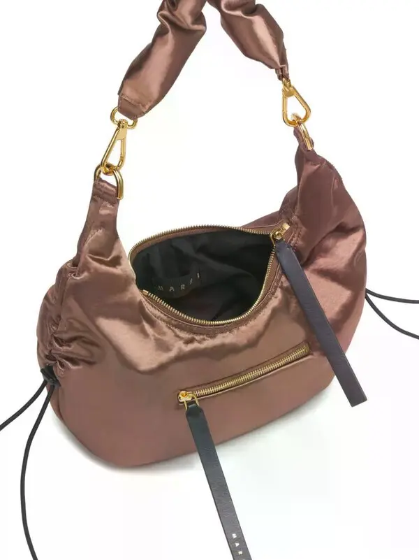 Marni Smocked Toggle-secured Shoulder Bag