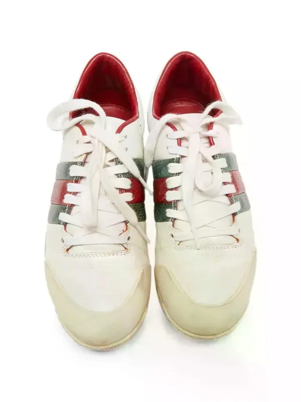 Gucci Leather Web Stripe Sneakers