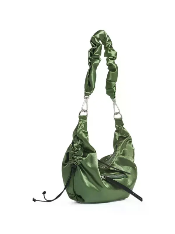 Marni Smocked Toggle-secured Shoulder Bag - Green