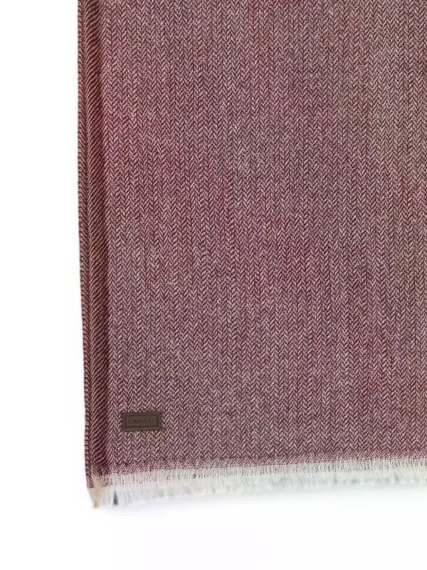 Canali Herringbone-weave Frayed Scarf