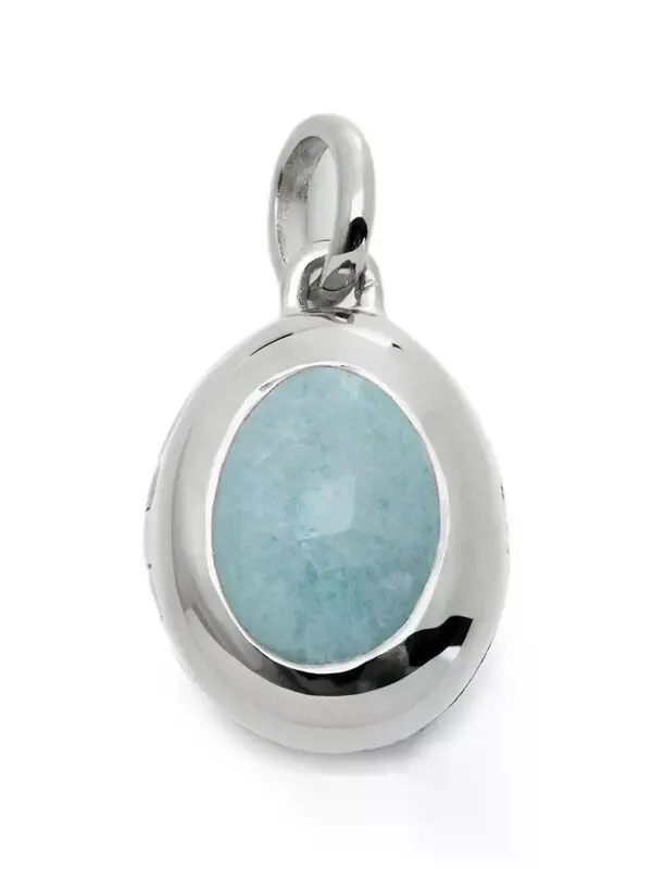 Monica Vinader March Aquamarine Locket Necklace In Tone - Silver