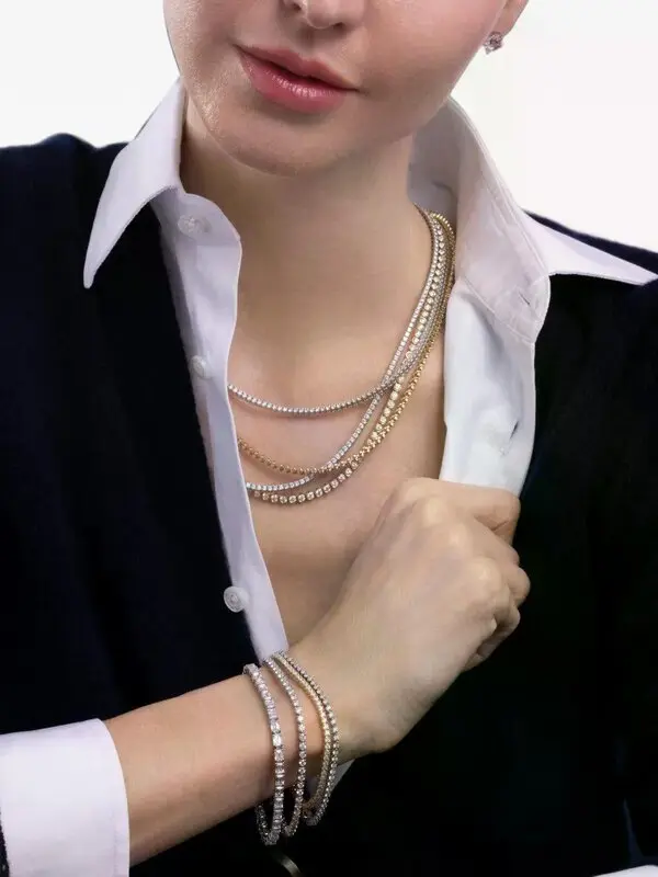 WITH LOVE 14k White Gold Round Brilliant-cut Diamond Necklace With Integrated Clasp