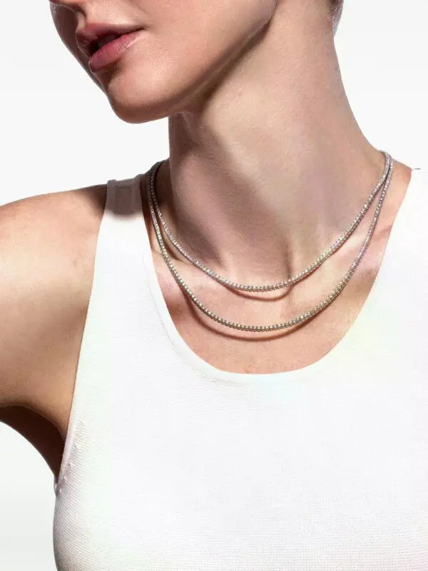 WITH LOVE 14k White Gold Round Brilliant-cut Diamond Necklace With Integrated Clasp