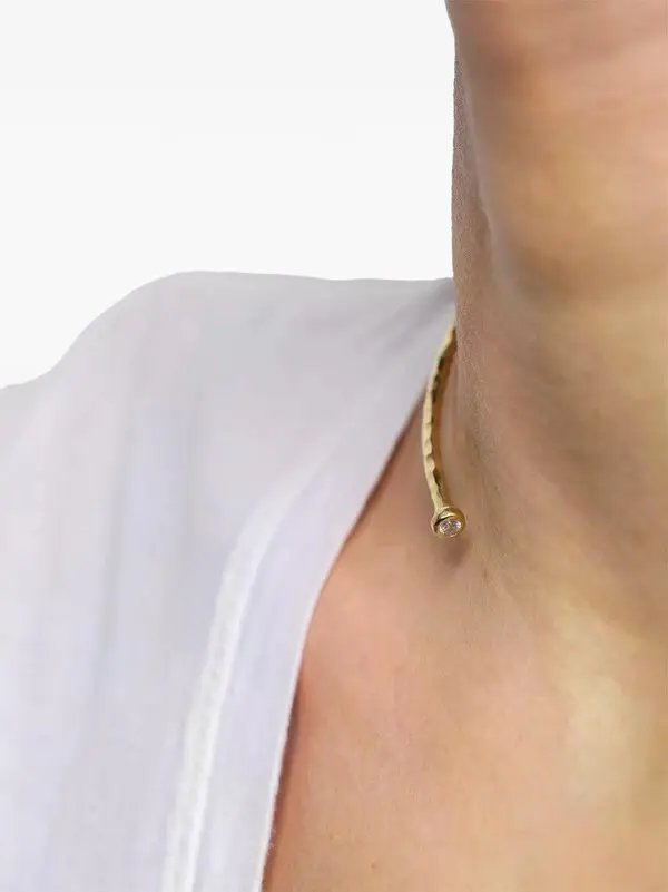 OCTAVIA ELIZABETH 18k Yellow Hammered Finish Collar Necklace