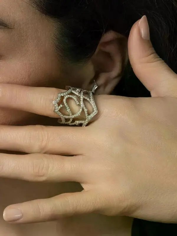 PARULINA Thorn Briar Diamond Ring - Silver