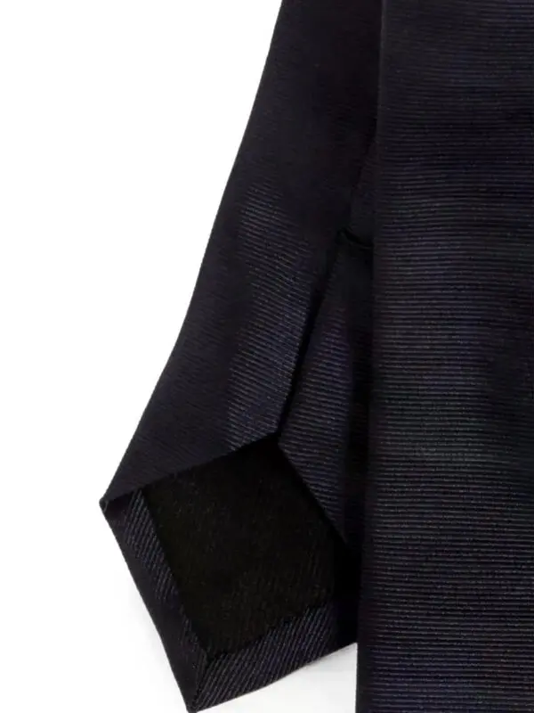 Moschino Embroidered Silk Tie - Blue