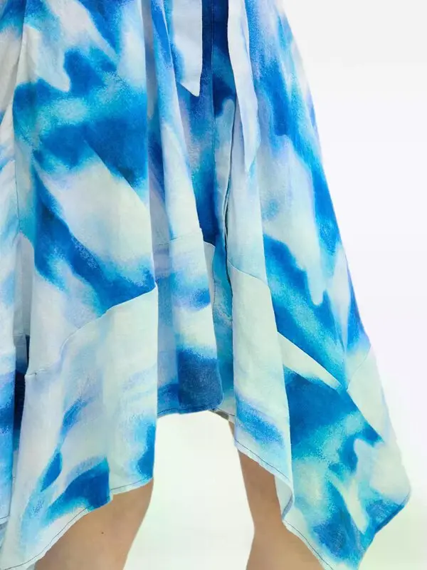 Dkny Tie-dye Linen Asymmetric Dress