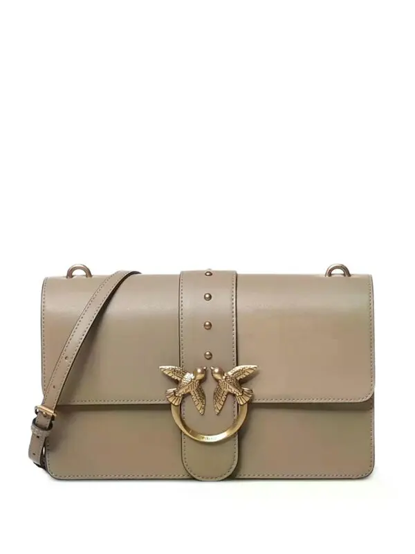 Pinko Love Birds Studded Shoulder Bag - Neutrals