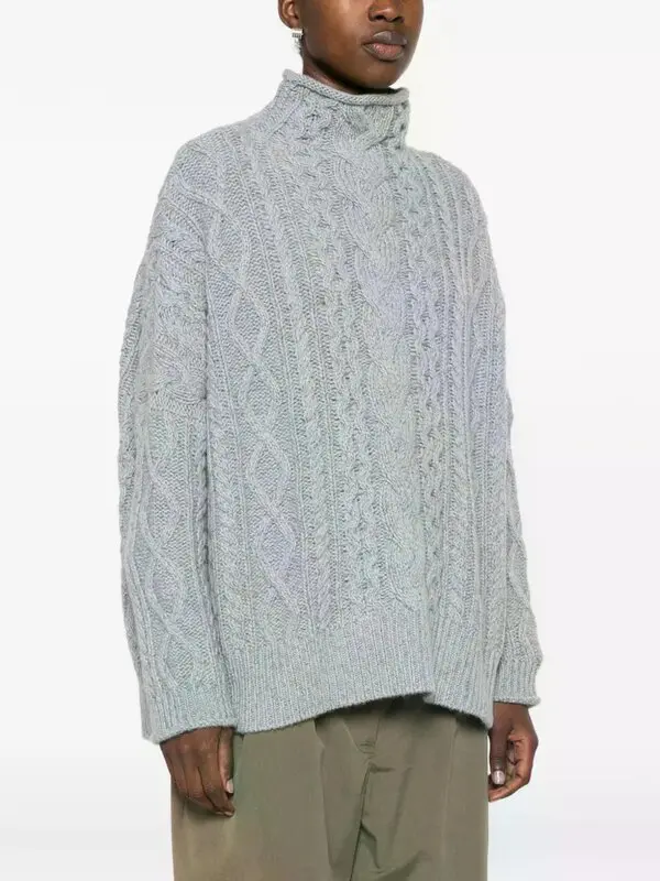 Eric Bompard Cable-stitch High-neck Sweater
