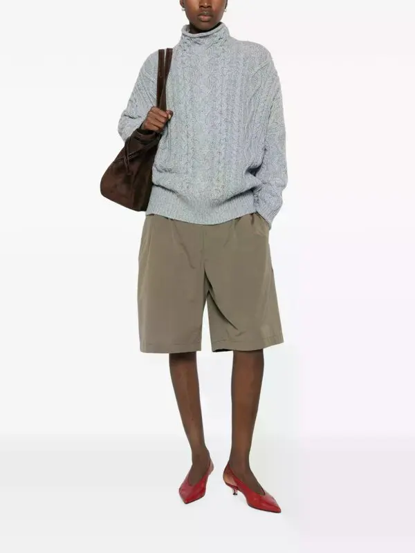 Eric Bompard Cable-stitch High-neck Sweater - Blue