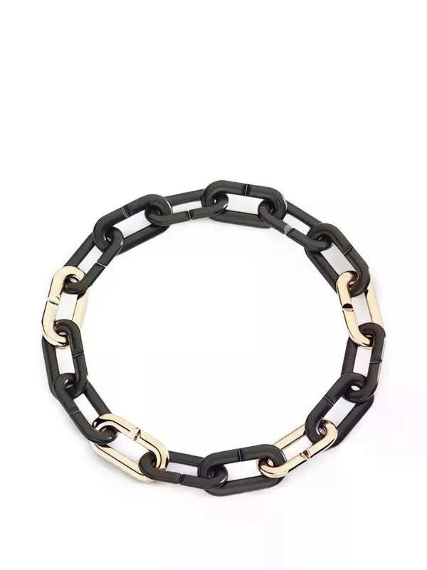 Vhernier Maxi Mon Jeu Necklace In 18k Rose Gold And Polished Ebony - Pink