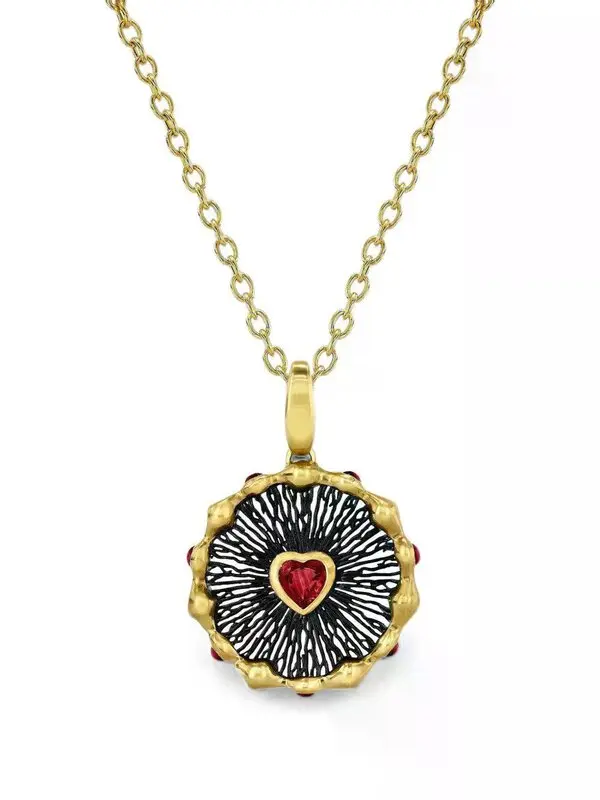 Vram Hypha Ruby Pendant Necklace - Gold