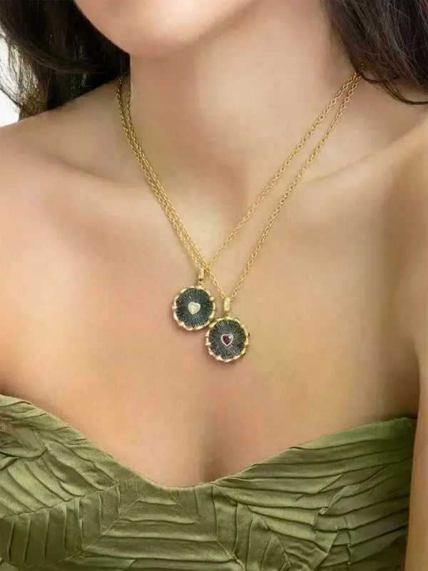 Vram Hypha Ruby Pendant Necklace - Gold
