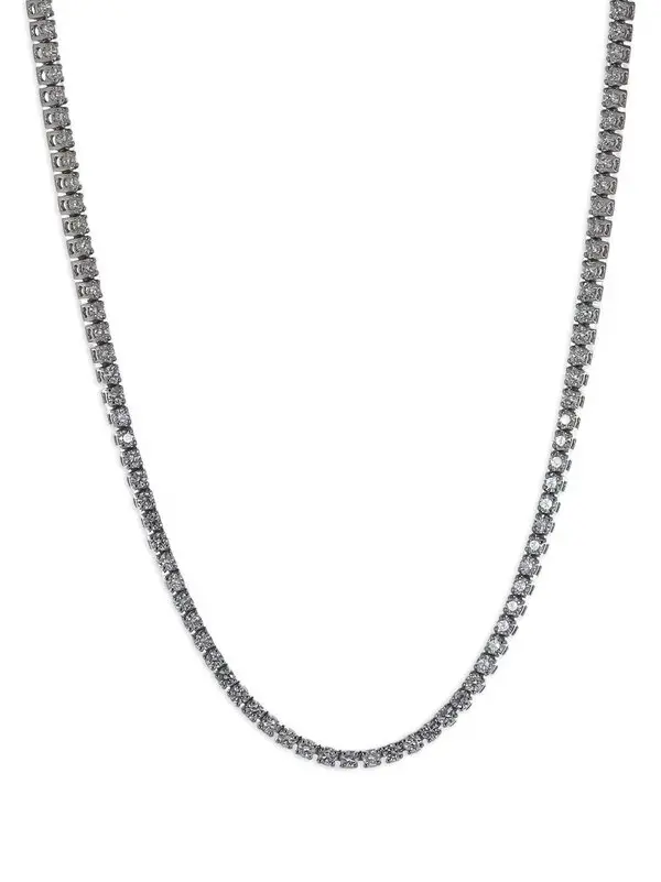 WITH LOVE 14k White Gold 7 Carat Diamond Tennis Necklace - Silver