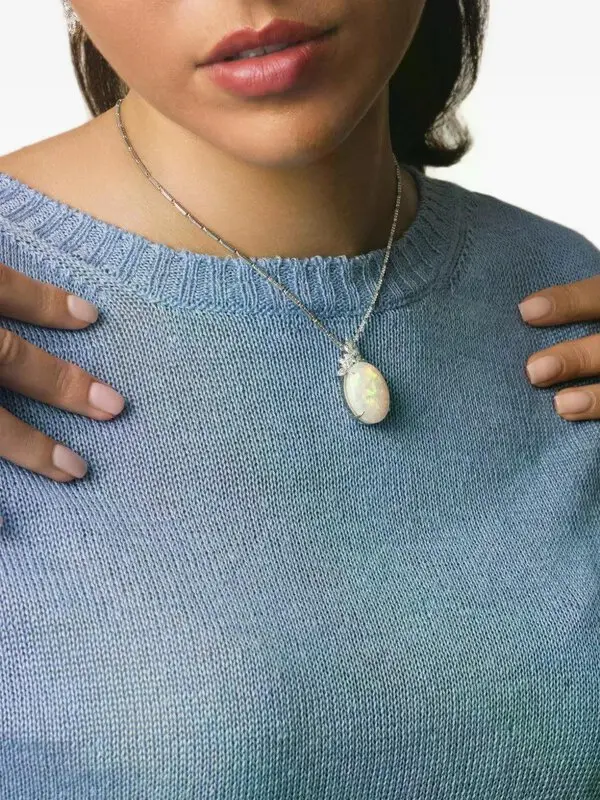 Yeprem Opal And Diamond Pendant Necklace
