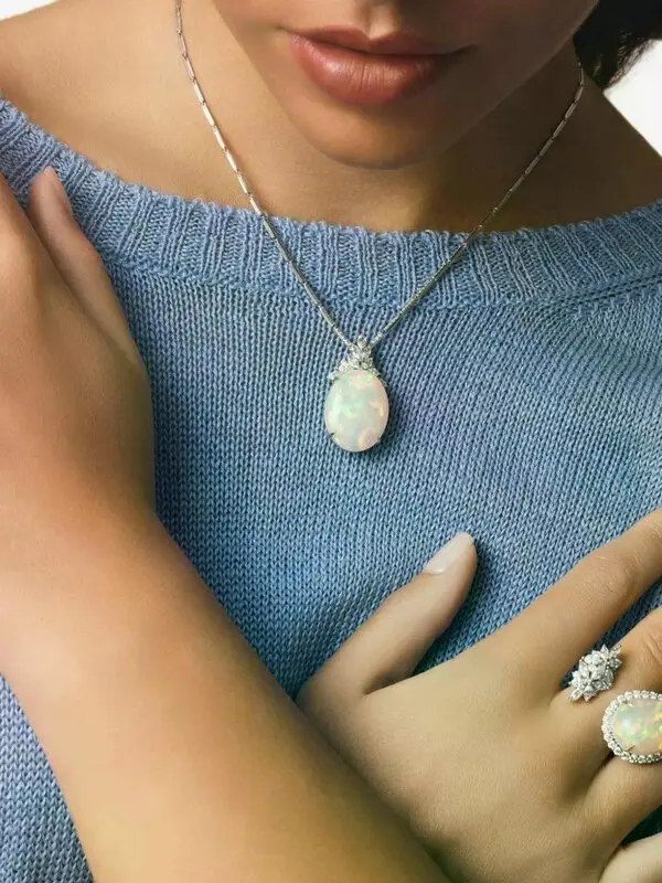 Yeprem Opal And Diamond Pendant Necklace