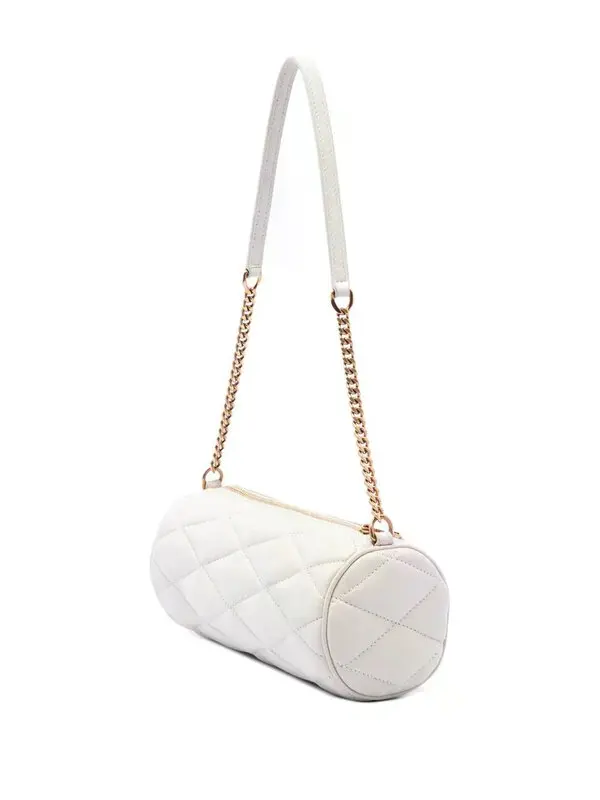Saint Laurent 2022 Mini Quilted Lambskin Sade Tube Bag Shoulder Bag - White