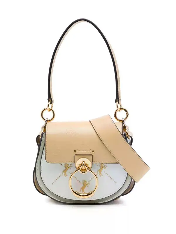 Chloé 2019 Small Bicolor Leather Little Horses Tess Satchel