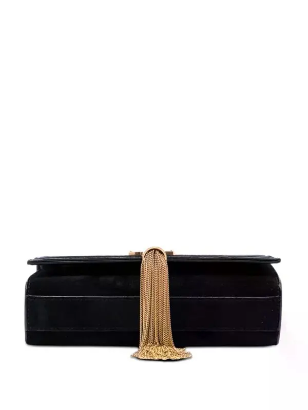 Saint Laurent 2014 Small Velvet Monogram Kate Tassel Crossbody Bag