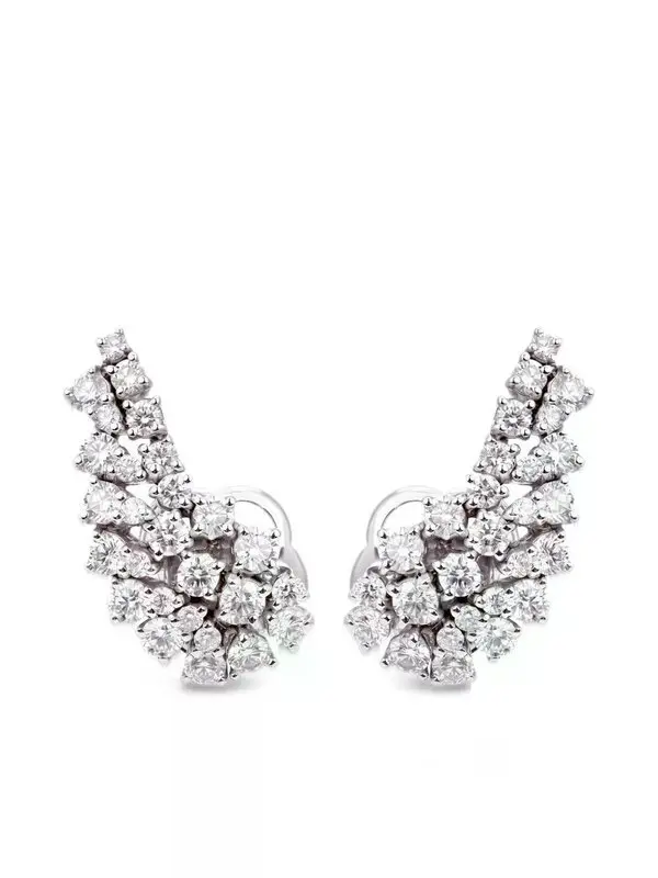 ZYDO Climber Diamond Earrings In 18k White Gold