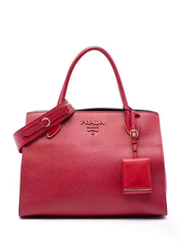 Prada 2010-2026 Medium Saffiano Cuir Monochrome Top Handle Tote Satchel
