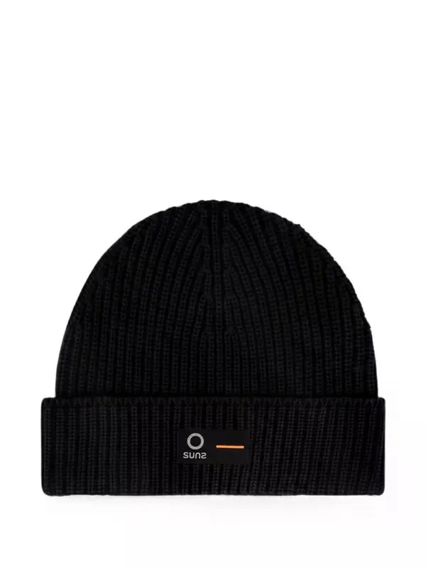 SUNS Ribbed-knit Beanie Hat - Black