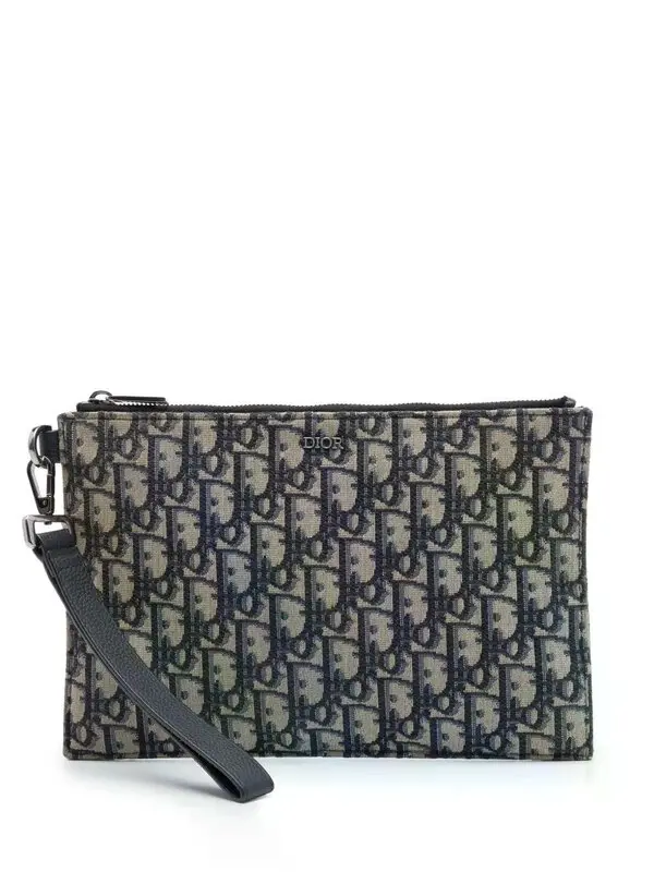Dior 2021 Oblique Canvas A5 Pouch Clutch Bag