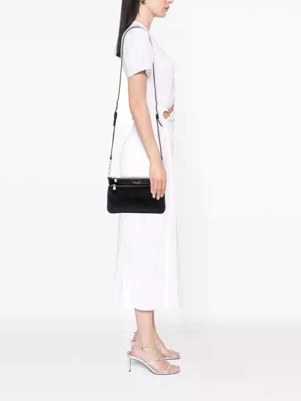 Miu Miu Goatskin Madras Double Zip Crossbody Bag