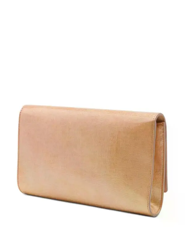 Saint Laurent 2000-2013 Large Textured Patent Monogram Belle De Jour Clutch Bag
