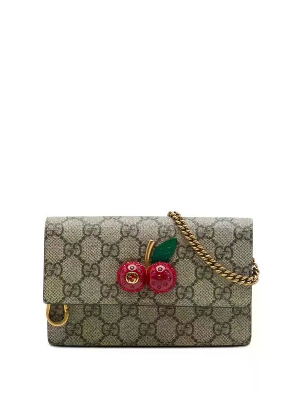 Gucci Mini Gg Supreme Cherry Crossbody Bag - Neutrals