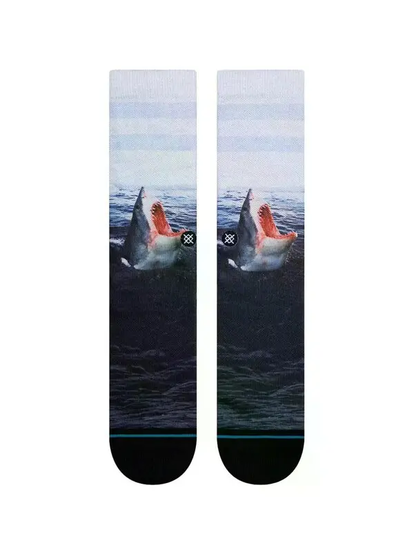 Stance Crew Socks With Shark Print - Blue