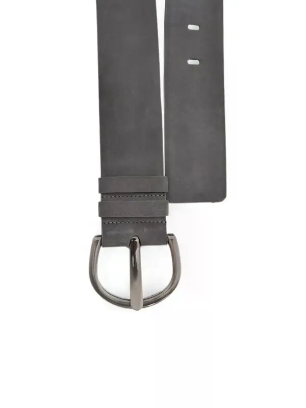 POCHE PARIS Rounded Buckle Leather Belt