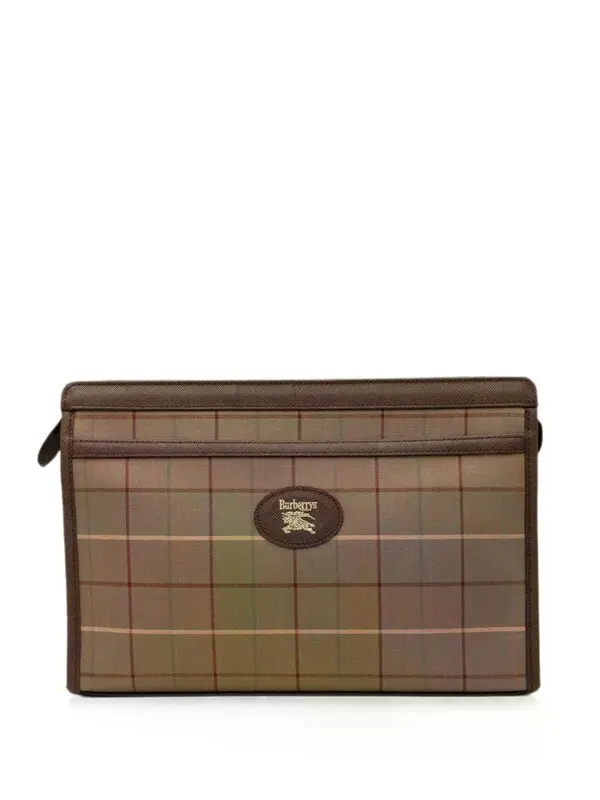 Burberry Vintage Check Canvas Clutch Bag