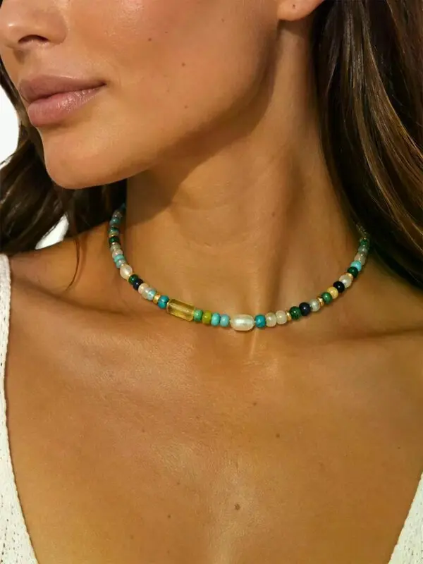 NIALAYA JEWELRY Beaded Pearl-embellished Necklace - Gold