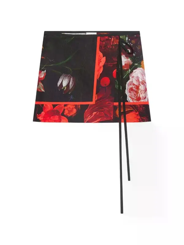 Dries Van Noten Printed Wrap Skirt - Black