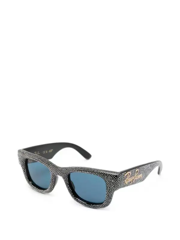 Ray-ban Crystal Embellished Wayfarer Sunglasses - Black