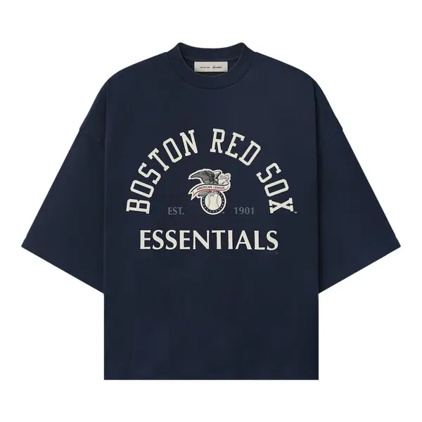 Fear Of God Red Sox American League Merch Tee 'dark Sapphire
