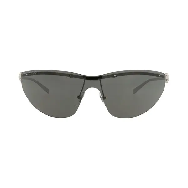Gucci Shield-frame Metal Sunglasses - Silver