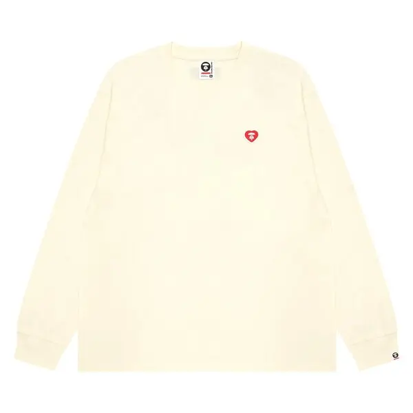 AAPE Now Heart Long Sleeve Tee 'ivory/white